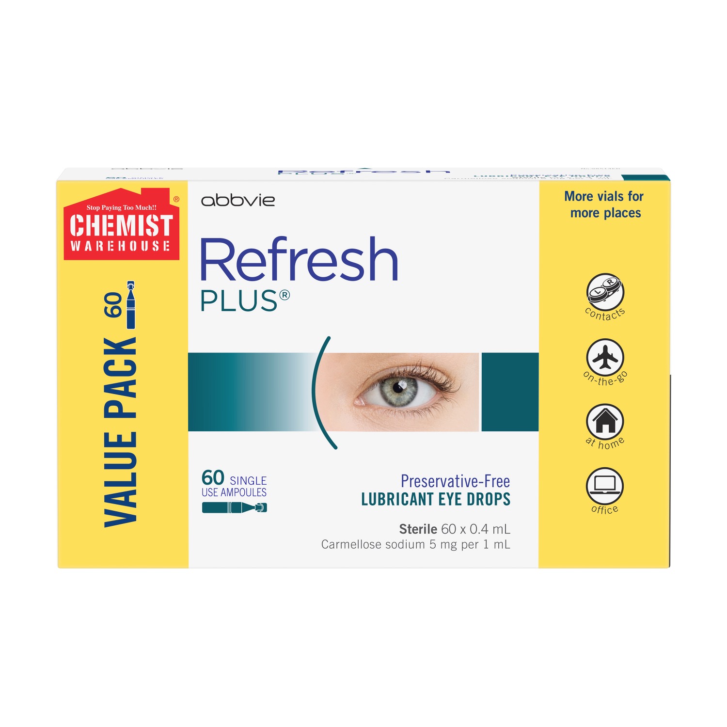 Buy Refresh Plus Eye Drop 0.4ml 60 Vials Exclusive Pack Online at ...