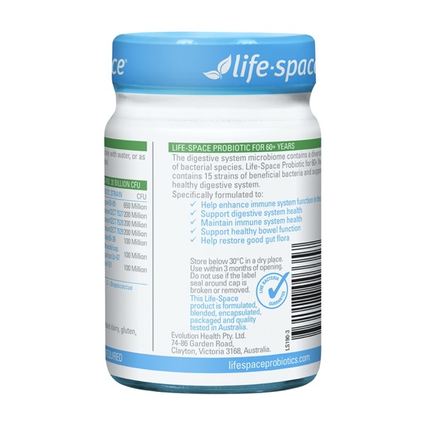 Buy Life-Space Probiotic For 60+ Years 60 Capsules Online at Chemist ...