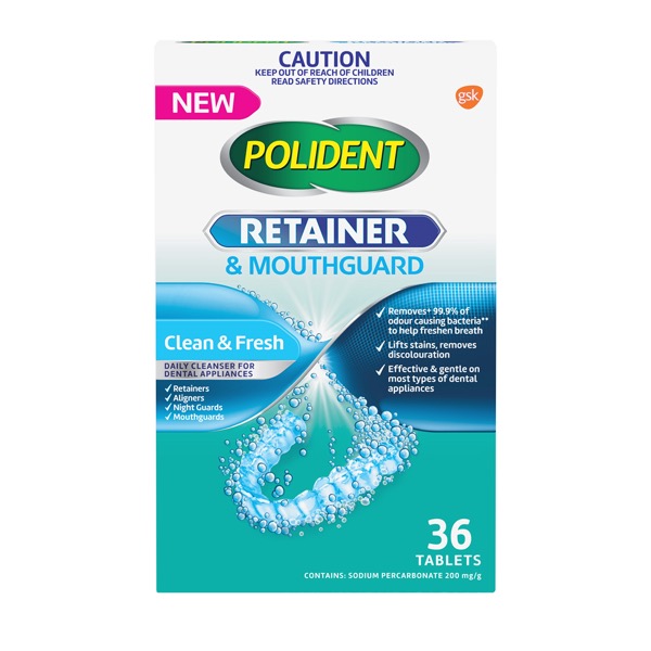 Buy Polident Retainer and Mouthguard Cleanser 36 Tablets Online at ...