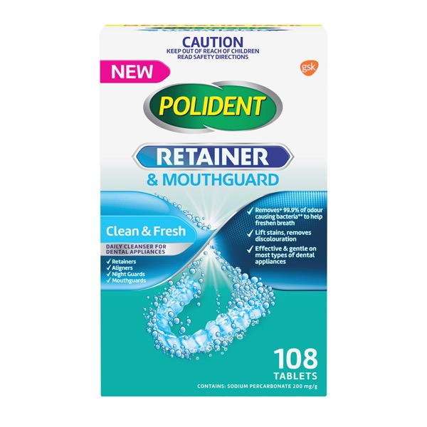 Buy Polident Retainer and Mouthguard Cleanser 108 Tablets Exclusive ...