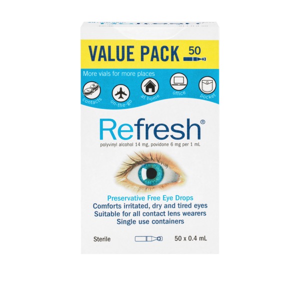 Buy Refresh Eye Drops 0.4ml x50 Exclusive Pack Online at Chemist Warehouse®